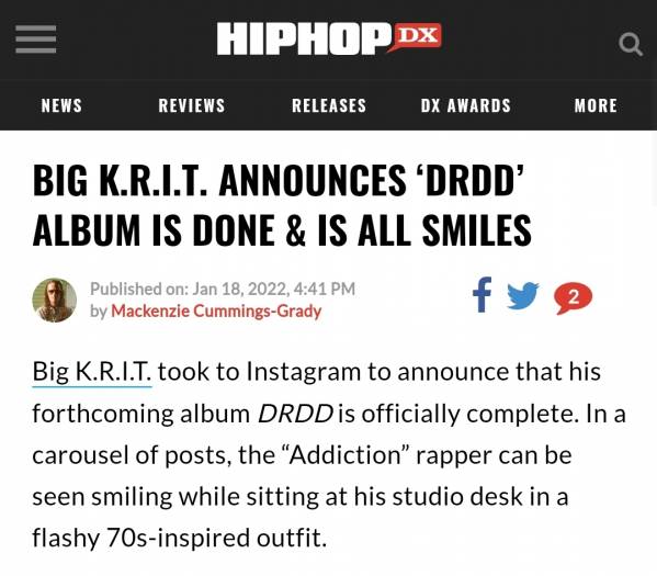 힙합엘이 - Big KRIT "새앨범 DRDD은 완성했어"