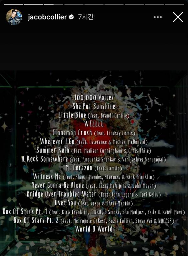 Jacob collier 앨범 트랙리스트 공개 (에스파, 크리스마틴, 존레전드 등 참여) - 국외 게시판 - 힙합엘이 ...